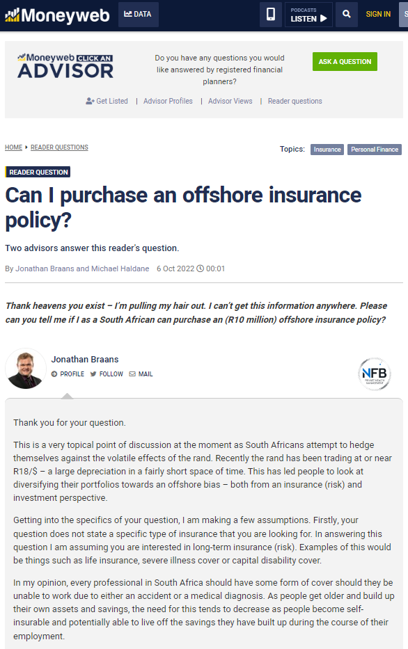 Is it possible to get offshore insurance?
